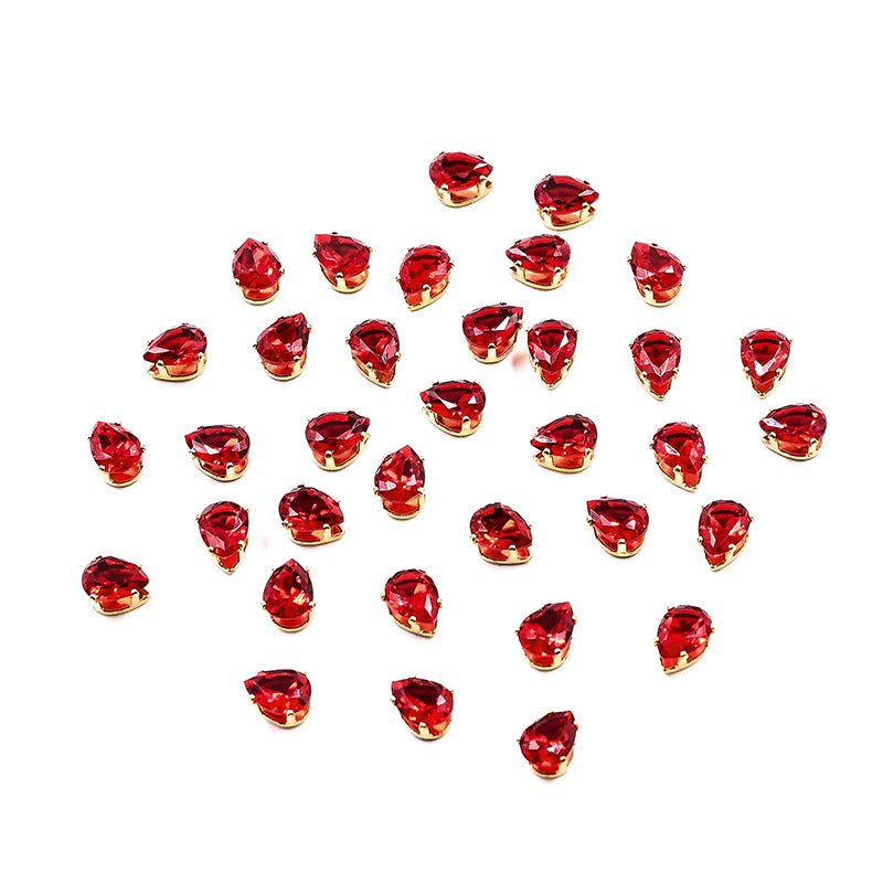 Buy Ruby Red Tear Drop Shape Rhinestones Online – embroiderymaterial.com