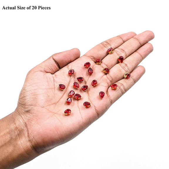 Buy Ruby Red Tear Drop Shape Rhinestones Online – embroiderymaterial.com