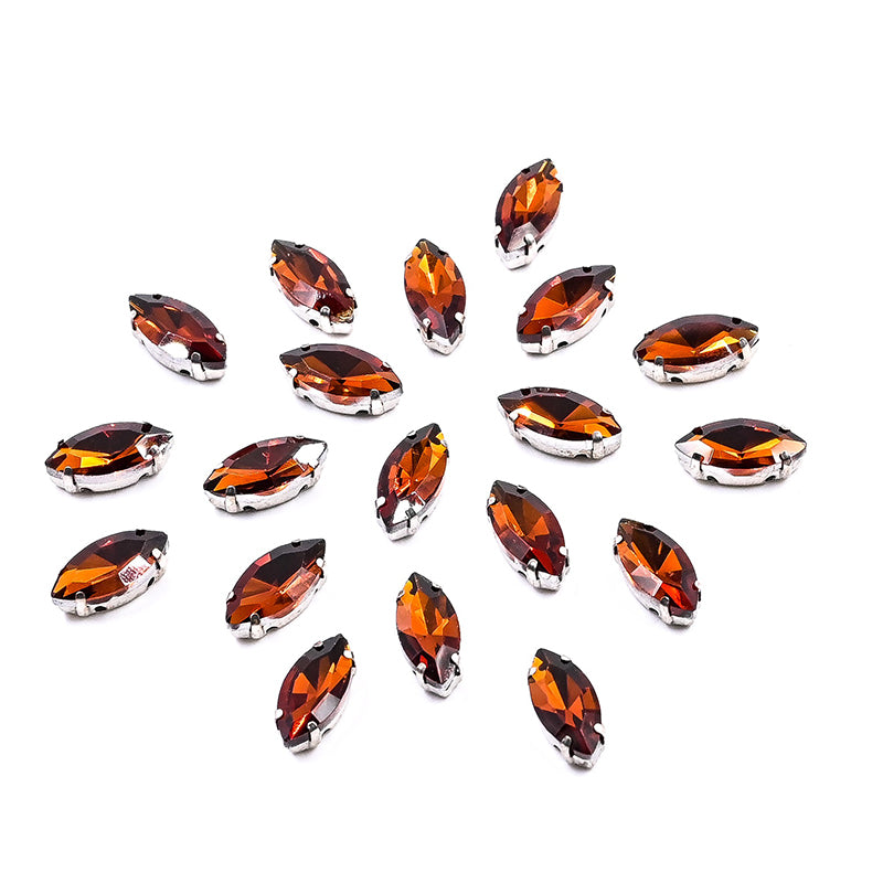 Buy Sew On Eye Shape Rhinestones In Caramel Colour – embroiderymaterial.com