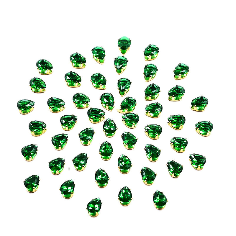Buy Emerald Green Tear Drop Shape Rhinestones Online ...