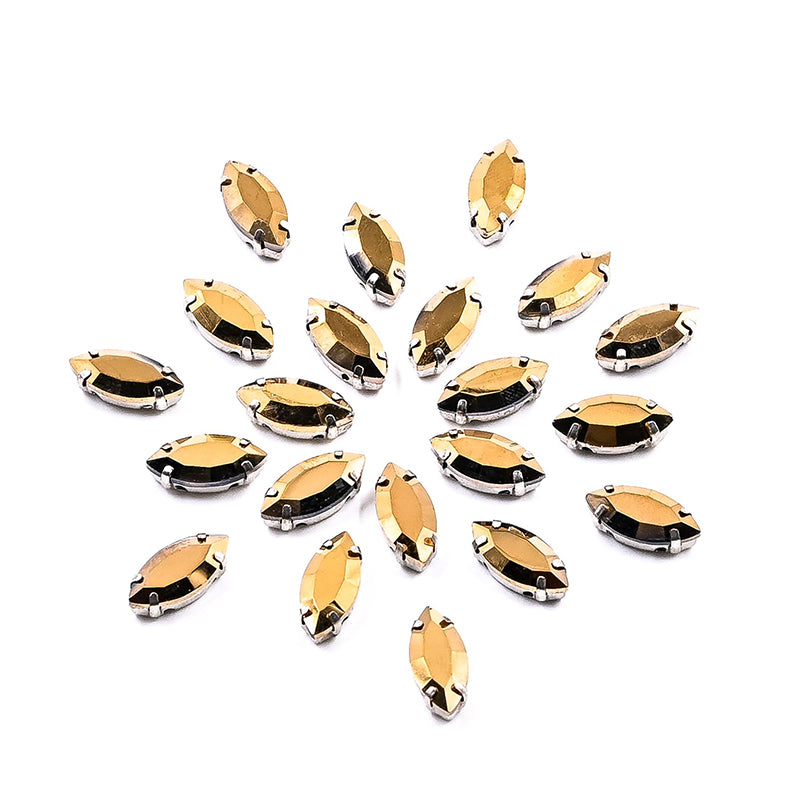 Buy Sew On Eye Shape Rhinestones In Egyptian Gold Colour ...
