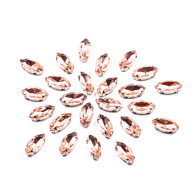 Buy Sew On Eye Shape Rhinestones In Peach Colour – embroiderymaterial.com