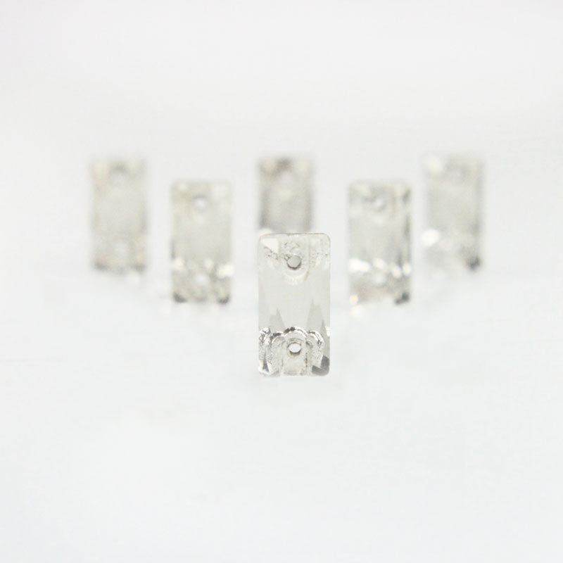 Buy small silver flat back Rectangle glass crystal at wholesale and ...