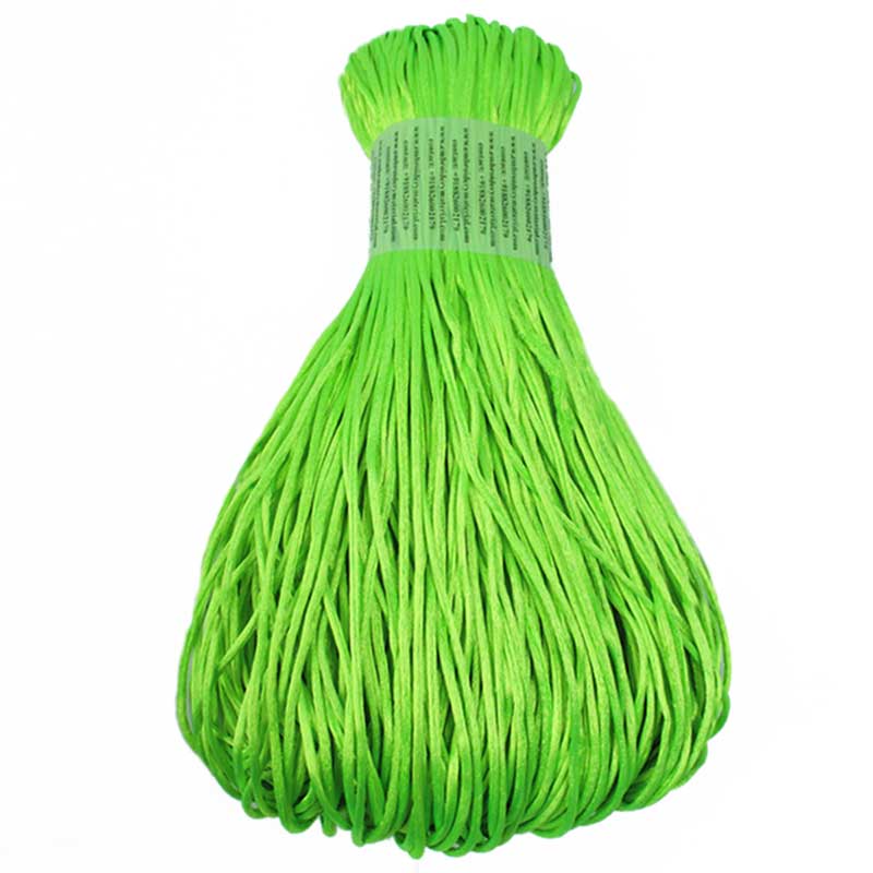 Buy 3mm Chartreuse Green satin cord and Green malai dori online at ...