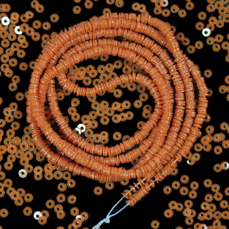 Buy Round Shape Tangerine Color Sequins Strand online at discounted ...