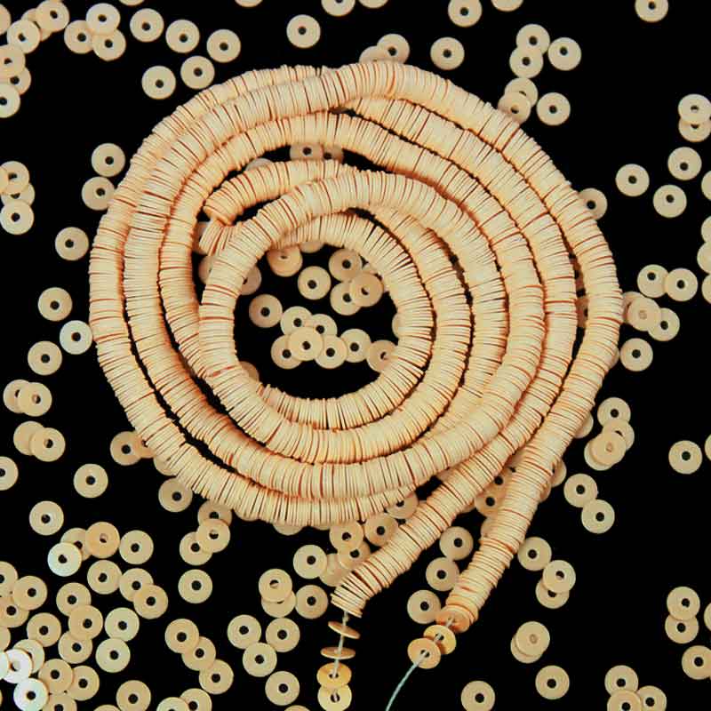 Buy 4MM Round Shape Tender Peach Color Sequins Strand online at ...