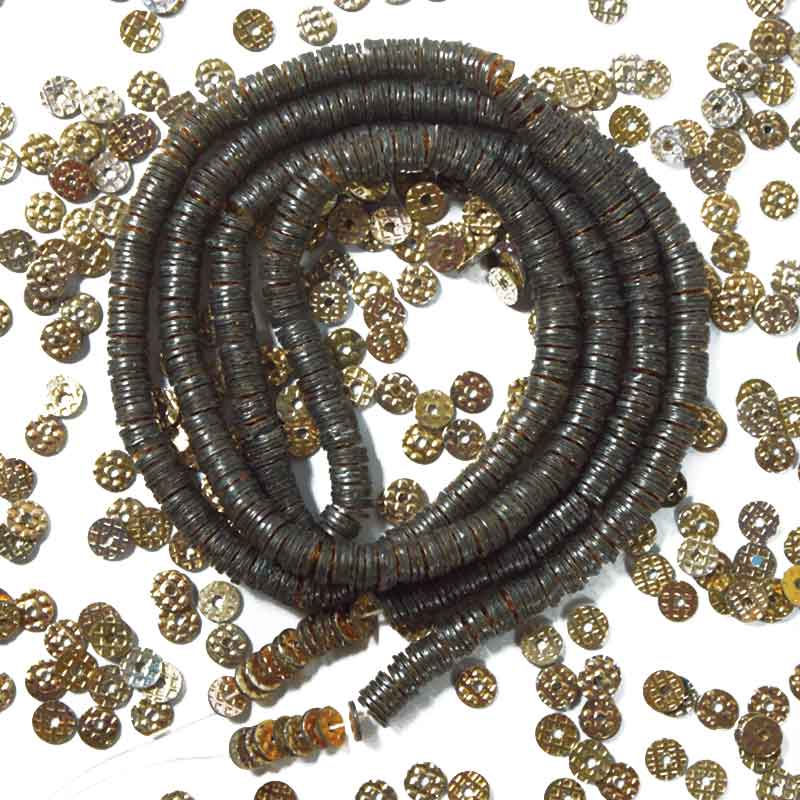 Buy 5MM Round Shape Chips Style Gold Color Sequins Strand online at ...