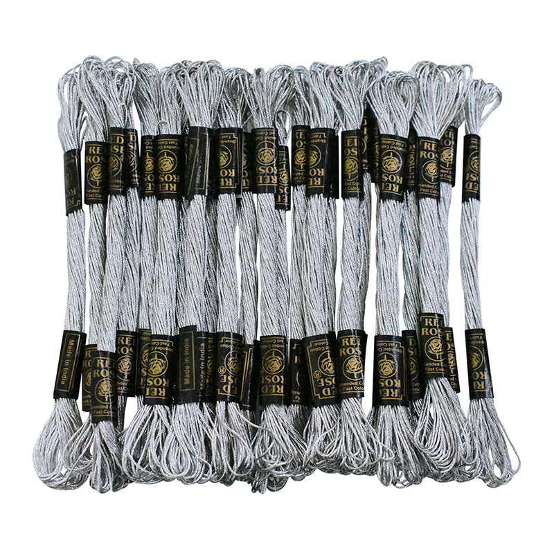 Buy Silver Color Metallic Floss Thread Skeins Online at Wholesale ...