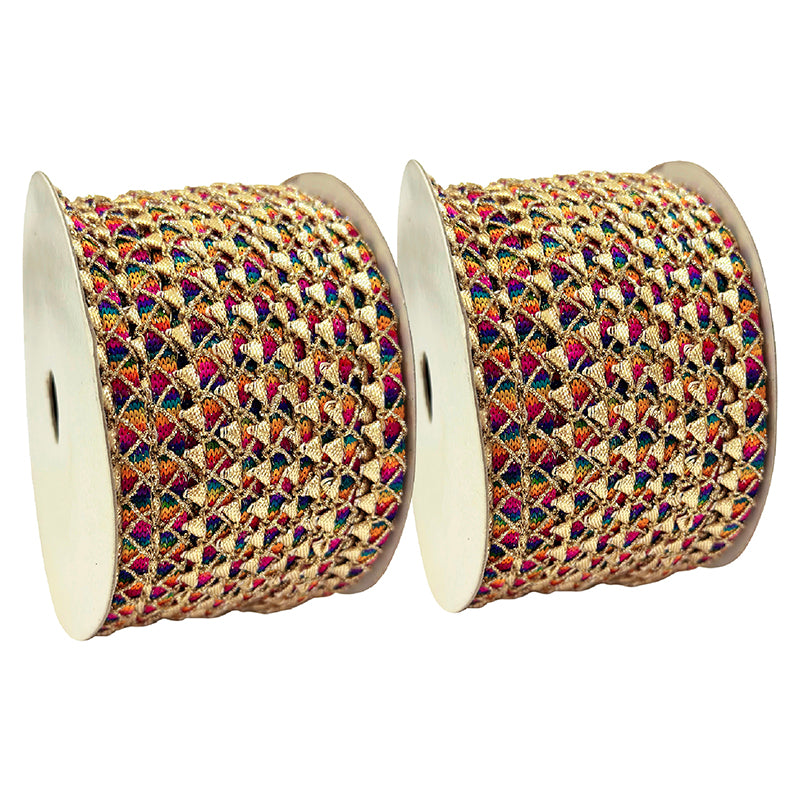 Multi Samosa Lace Design | Gota Patti Trims | Trending Styles ...