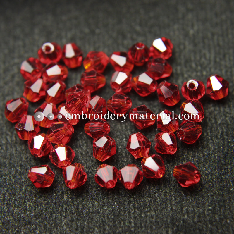 Siam colour faceted bicone crystals – EmbroideryMaterial.Com
