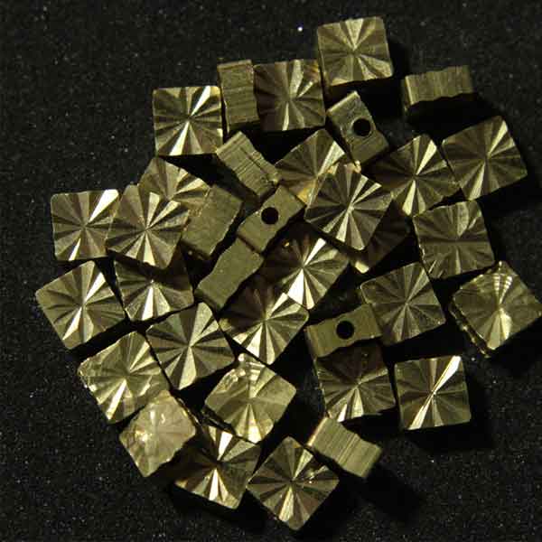 buy Gold Square shape Laser cut iron beads online at wholesale prices ...