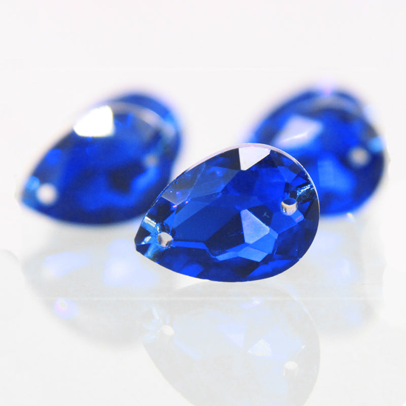 Emerald blue tear drop shape flat back crystals – embroiderymaterial.com