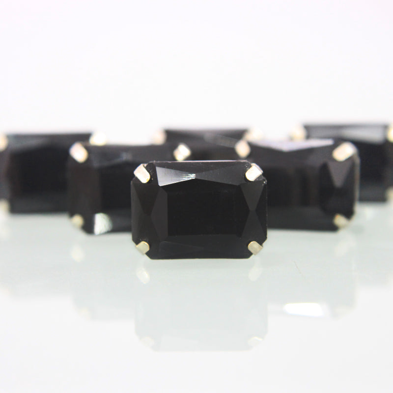 black color rectangle glass crystals with holder – embroiderymaterial.com