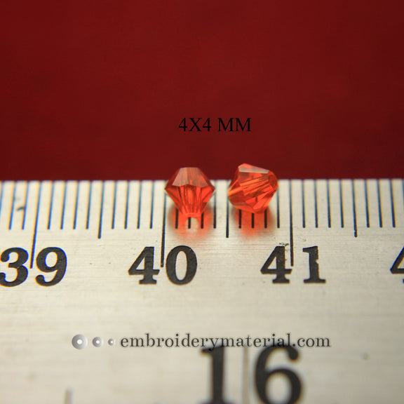 Siam colour faceted bicone crystals – embroiderymaterial.com