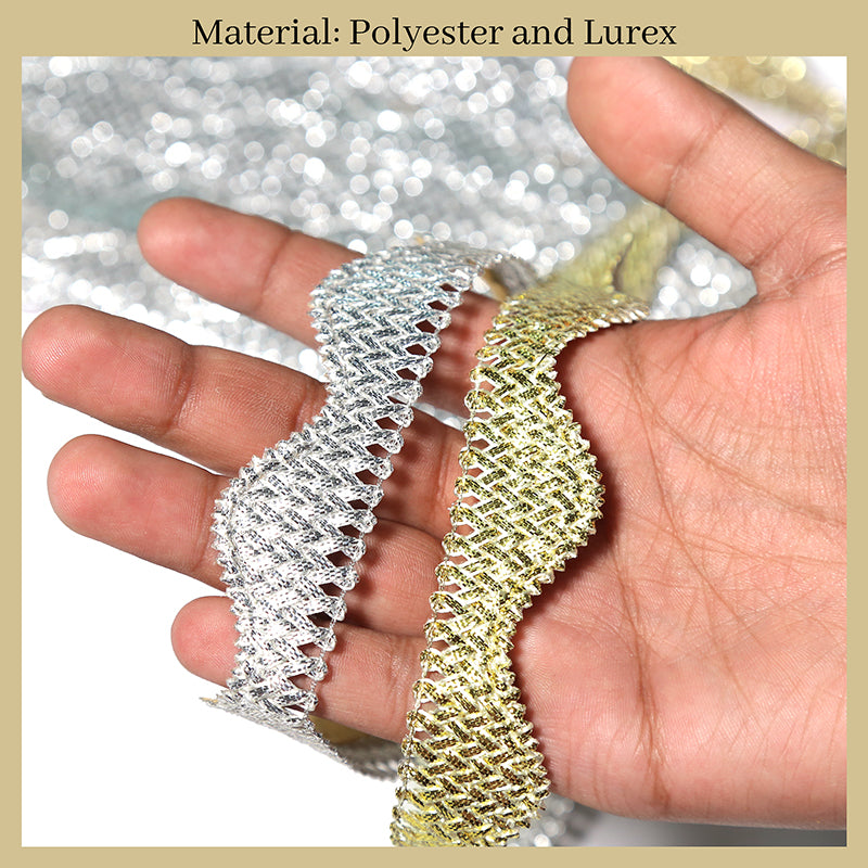 Buy gold & Silver Gota Border & Laces Online – embroiderymaterial.com