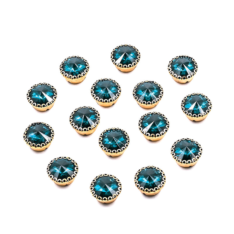 Buy Ruby Blue Sew On Round Rivoli Rhinestones – EmbroideryMaterial.Com