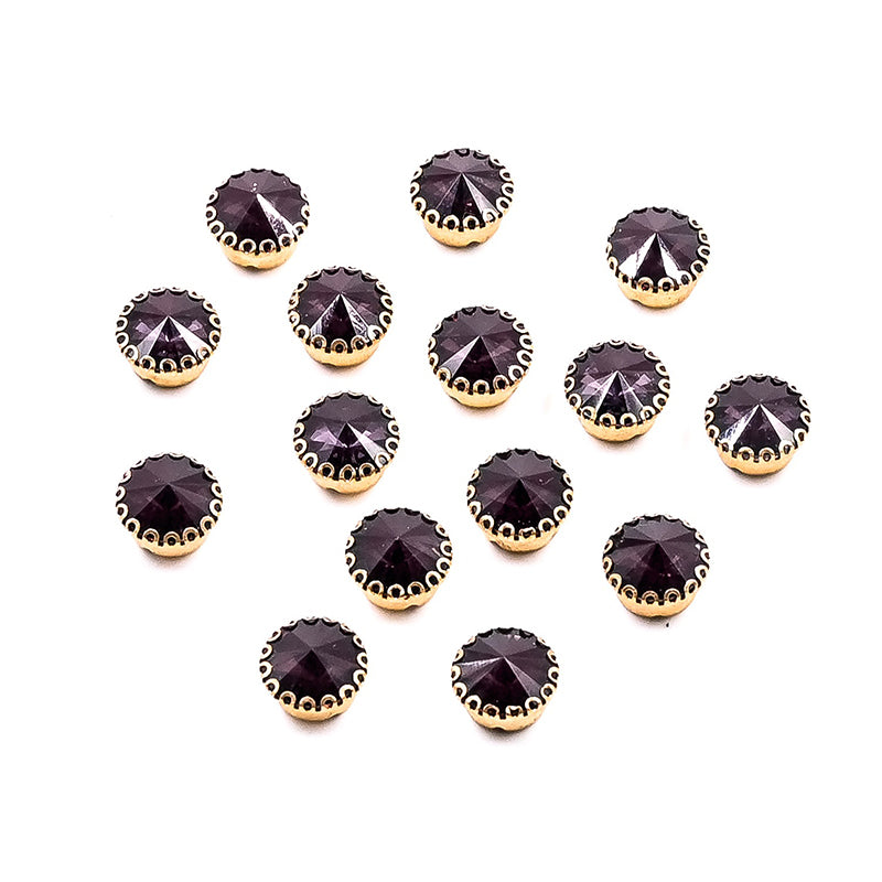 Buy Dark Purple Sew On Round Rivoli Rhinestones – EmbroideryMaterial.Com