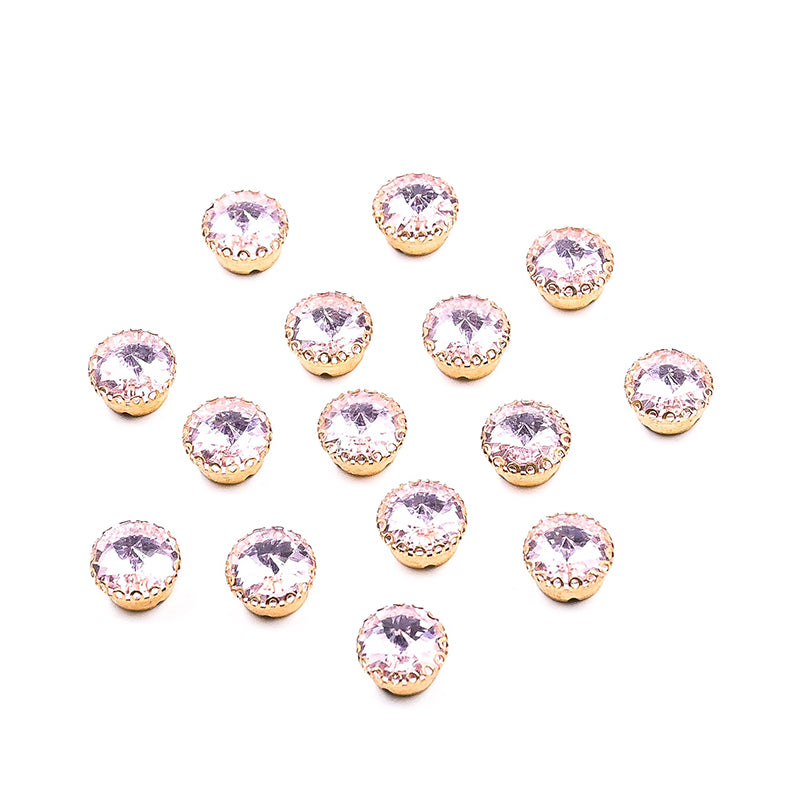 Buy Pink Sew On Round Rivoli Rhinestones – EmbroideryMaterial.Com